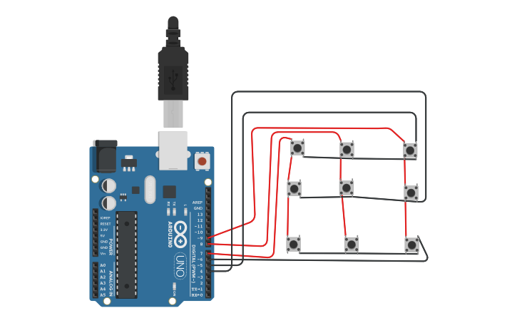Circuit design Keyboard - Tinkercad