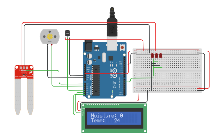 Circuit design Smart Agriculture System - Tinkercad