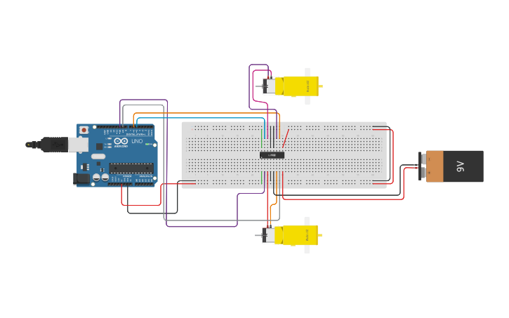 Circuit design Motor Arduino - Tinkercad