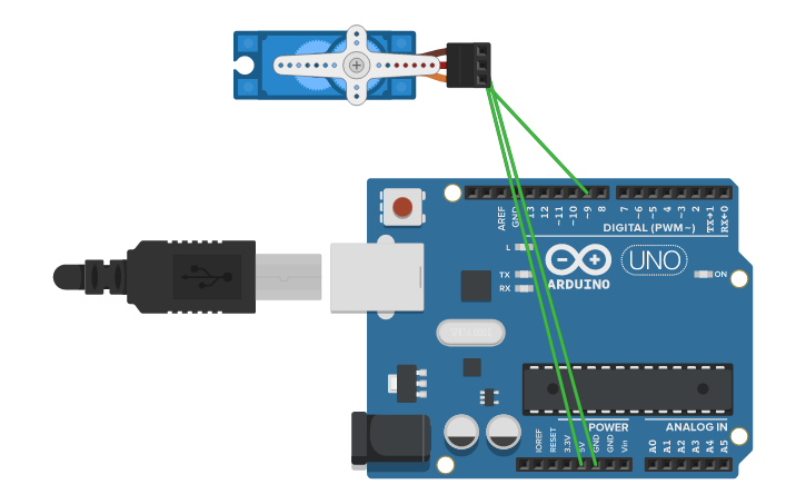 Circuit design CONTROL DE SERVO | Tinkercad
