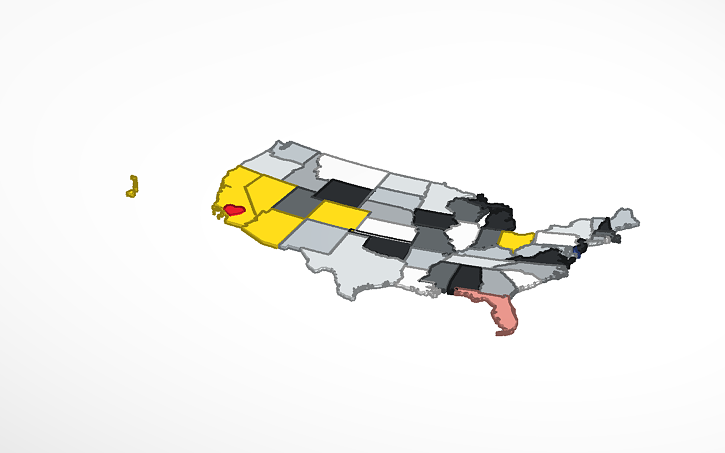 3d Design Us Map Tinkercad