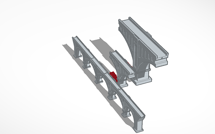 3D design Big Four Bridge Sections Z Scale - Tinkercad