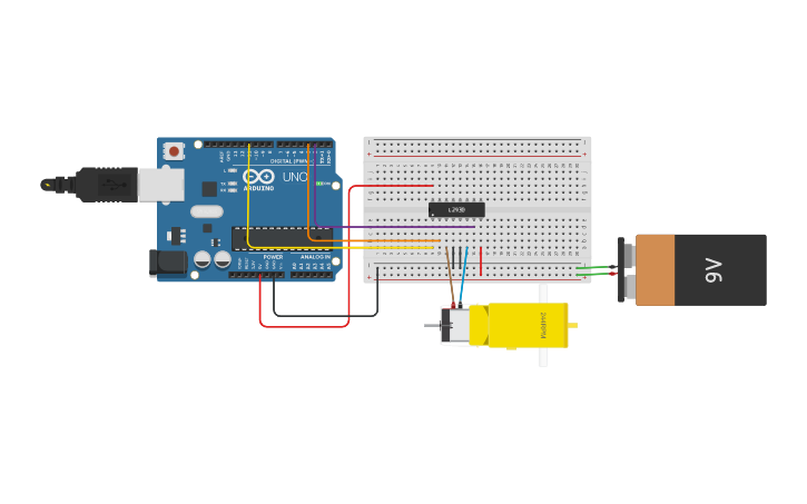 Circuit design Sessao 4 Pratica 4 (Bridge Motor) | Tinkercad