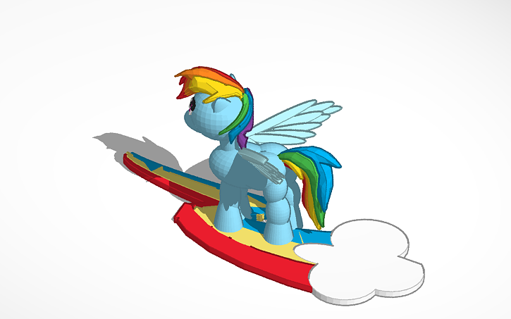 3D design Rainbow Dash - Tinkercad