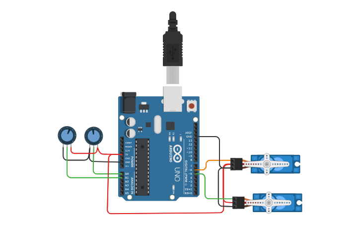 Circuit Design Servo Tinkercad