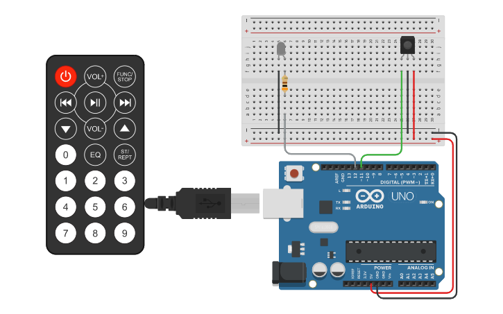 Circuit design LIGAR E DESLIGAR LED COM CONTROLE - Tinkercad