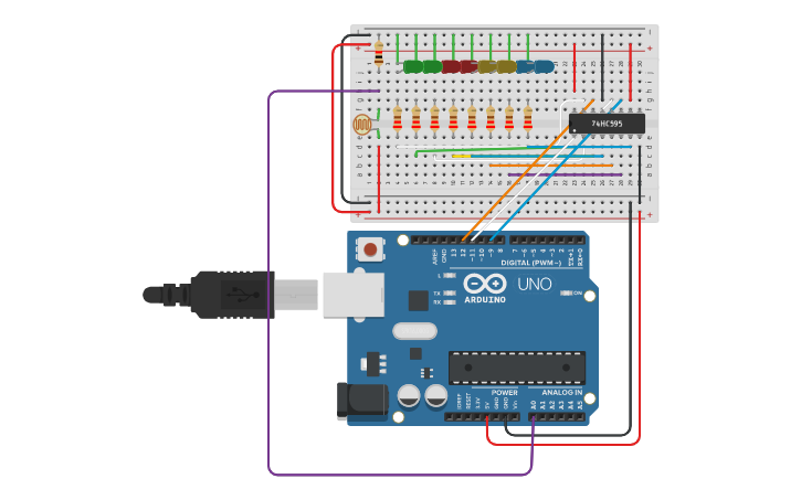 Circuit design 3.4 Photocell - Tinkercad