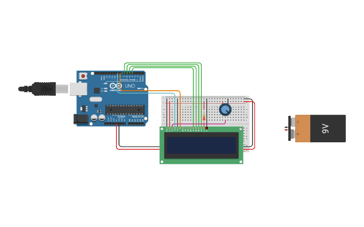 Circuit design Copy of 16x2 LCD Display - Tinkercad