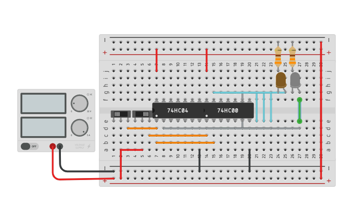 Circuit design D Flip Flop circuit using NAND gates | Tinkercad