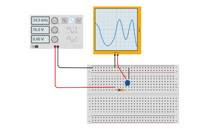 Circuit design FILTRO RC PASSA-BASSO | Tinkercad