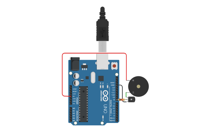 Circuit design Musical Tone - Tinkercad