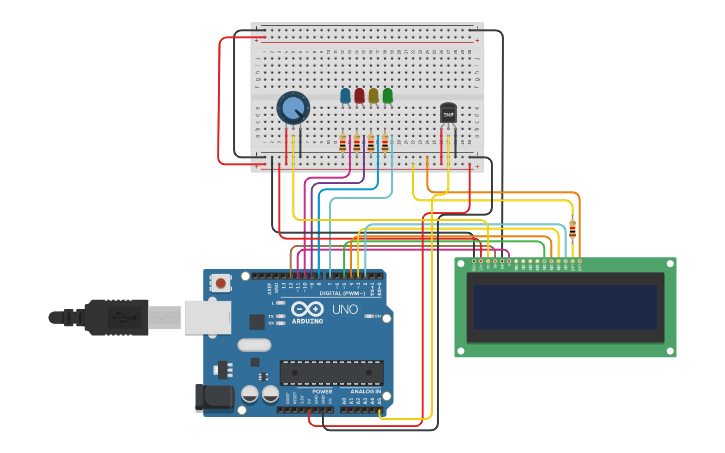 Circuit design Pantalla LCD - Tinkercad