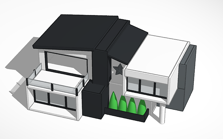 3D design Modern House (Front) - Tinkercad