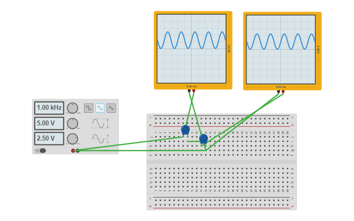 Circuit Design Rangkaian Kapasitor Tinkercad