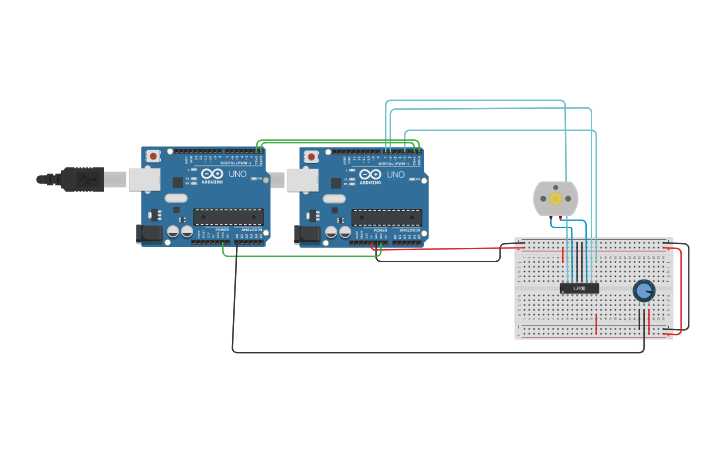 Circuit design arduino controlling a DC Motor using H-BRIDGE | Tinkercad