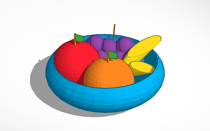 3D design fruit basket - Tinkercad