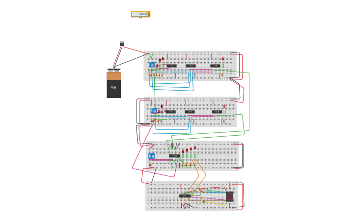 Circuit design ALU 2 bits - Tinkercad