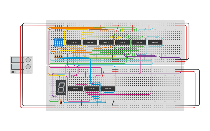 Circuit Design Displey De 7 Segmentos Con Compuertas Logicas Tinkercad