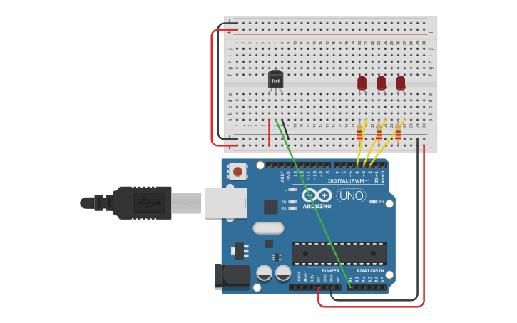 Circuit design love-o meter - Tinkercad