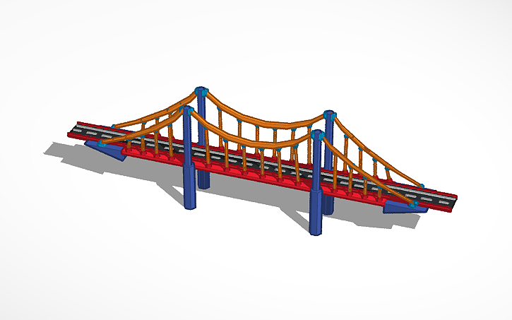 3D design Sturdy Suspension Bridge - Tinkercad