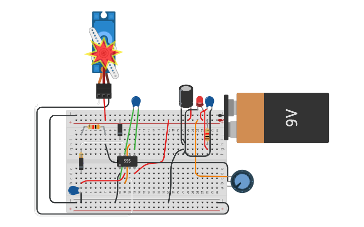 Circuit design Servo - Tinkercad