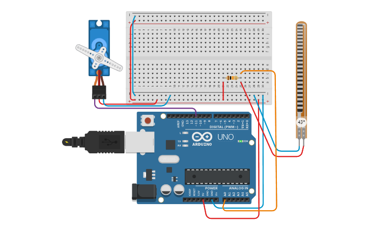 Circuit design flex.servo | Tinkercad
