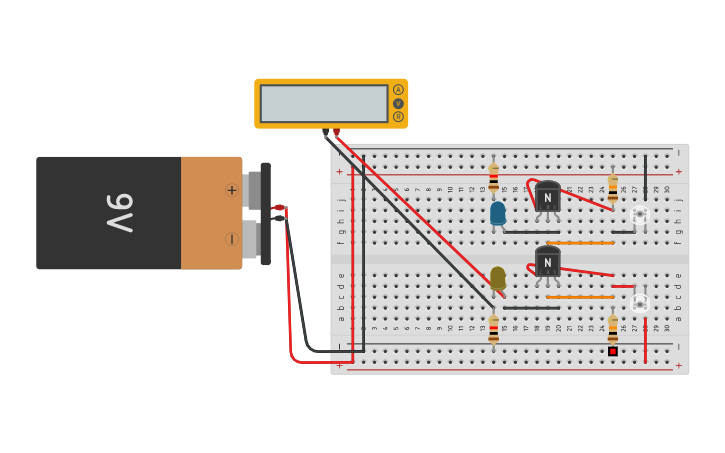 Circuit design darkness and light detector with phototransistor - Tinkercad