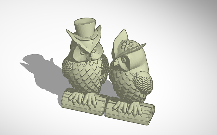 3D design Owls - Tinkercad