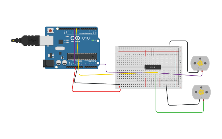 Circuit design line follower - Tinkercad
