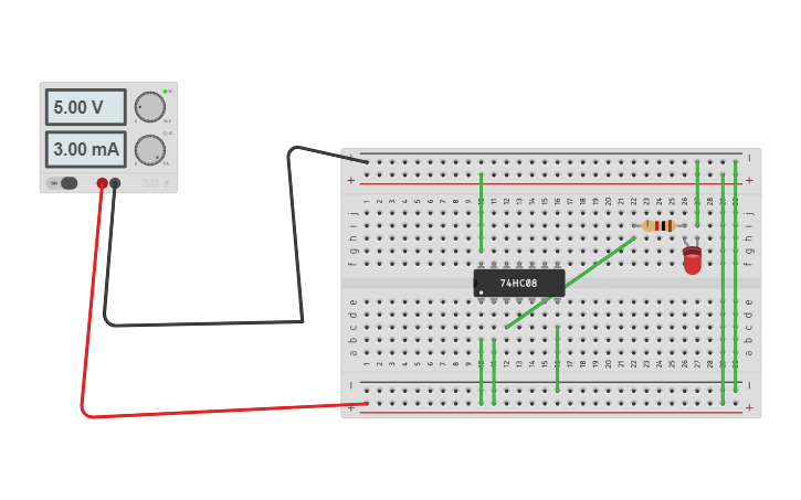 Circuit design AND GATE 1 - Tinkercad