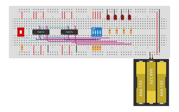 Circuit design Buffer Register Circuit - Tinkercad