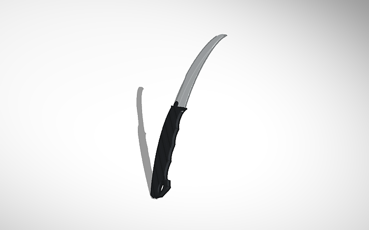 3D design Curved blade - Tinkercad