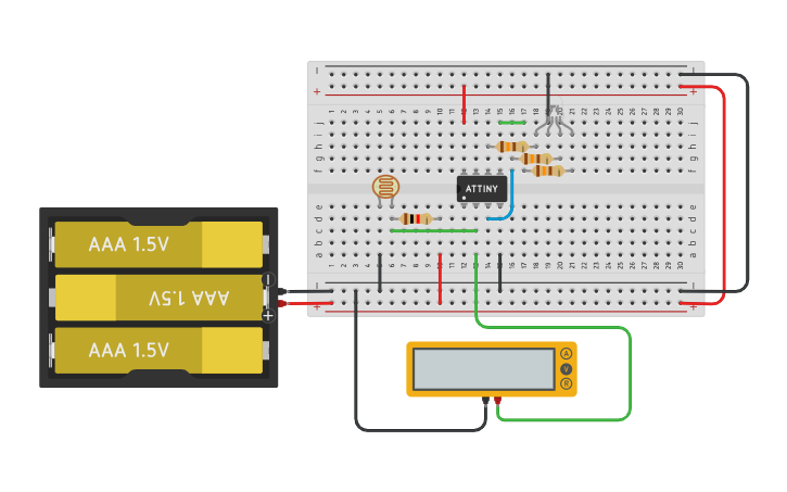 Circuit design RGB LED circuit | Tinkercad
