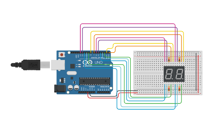 Circuit design 2 Seven Segment Display Counting 1-99 (Experimental ...