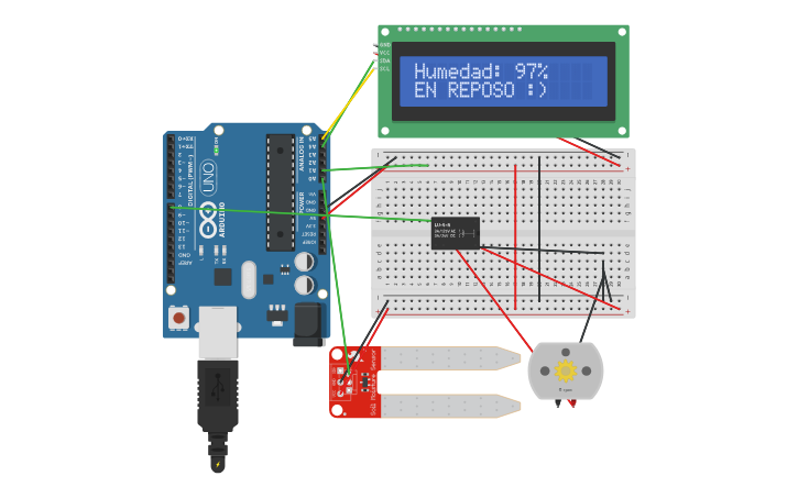 Circuit design Sensor de humedad | Tinkercad Circuit design Sensor de humedad | Tinkercad