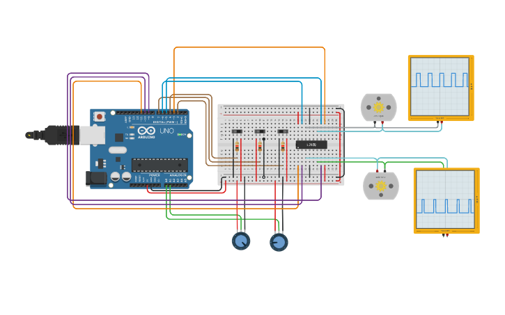 Circuit Design Moteurs Courant Continu Pwm Pont En H Tinkercad