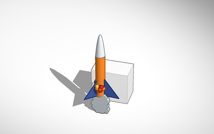3D design Rocket taking off | Tinkercad