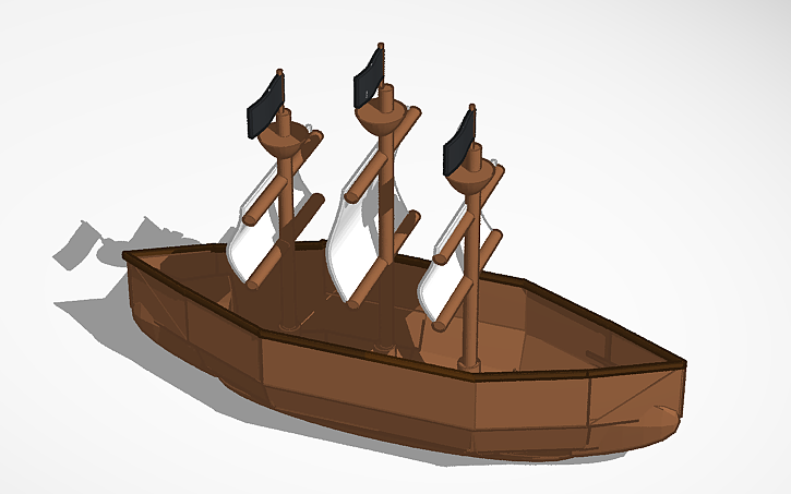 3D design Pirate Ship - Tinkercad