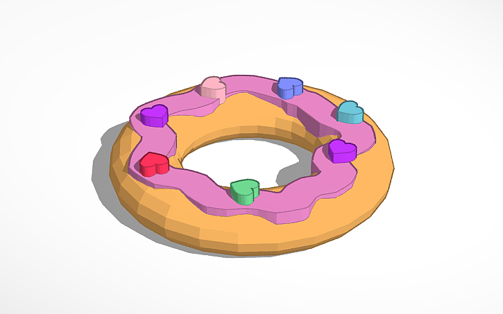 3D design Sprinkled Donut - Tinkercad