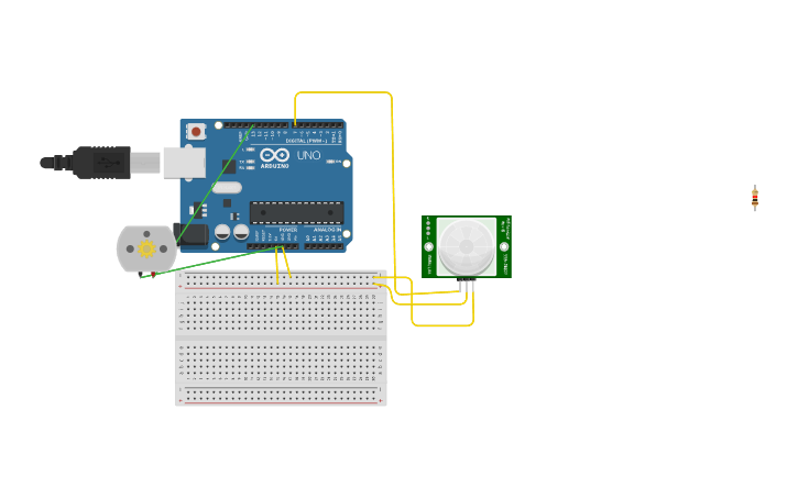 Circuit design Sensor PIR-Motor Belen/Gabriela - Tinkercad