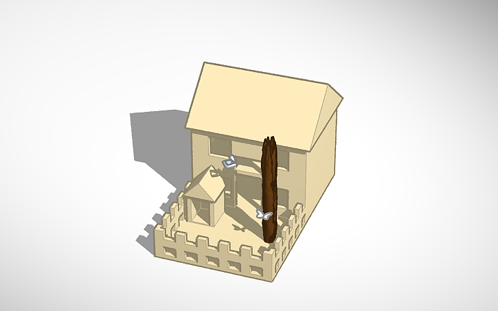 3D design house and tree | Tinkercad
