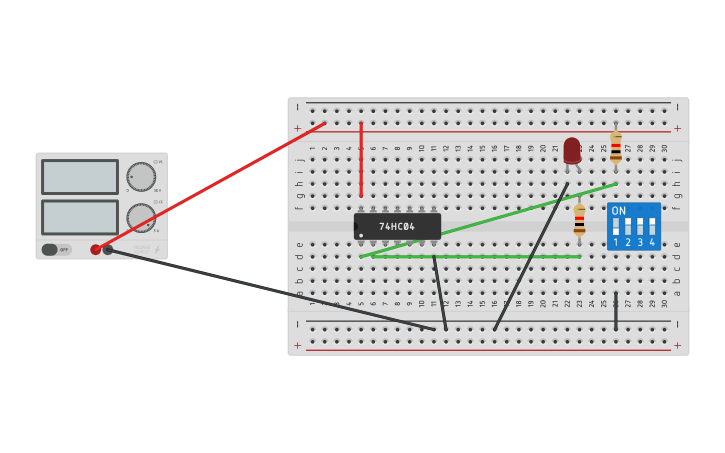 Circuit design NOT Gate | Tinkercad