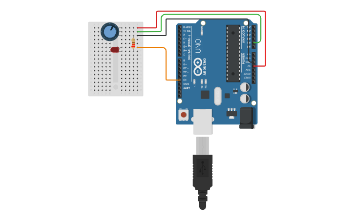 Circuit design Controlando a frequência do pisca-pisca - Tinkercad