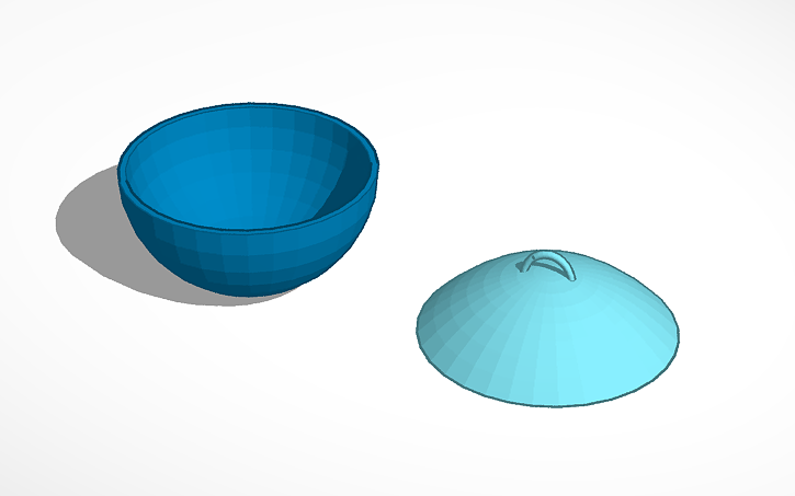 3D design Bowl with lid #container - Tinkercad