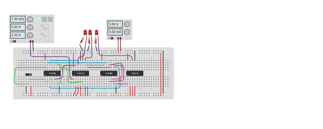 Circuit Design 3 Bit Up Down Asynchronous Tinkercad