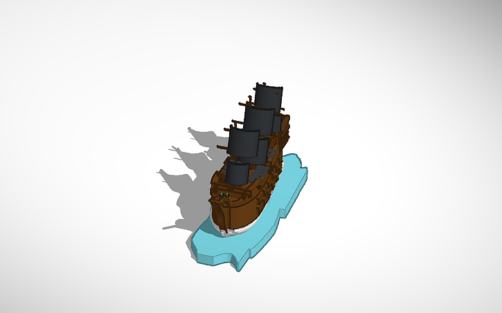 3D design pirate ship - Tinkercad
