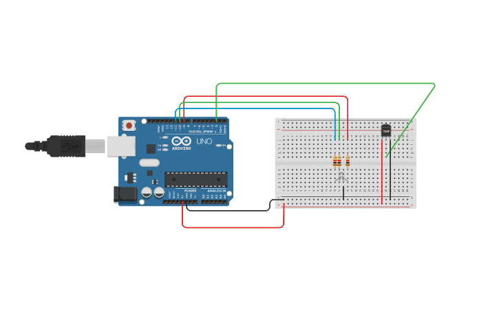 Circuit design DHT11 - Tinkercad