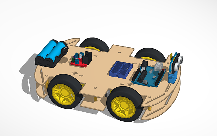 3D design Copy of Robot móvil con miniprotoboard - Tinkercad