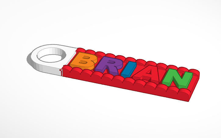 3D design Lesson: Key ring, letters! result | Tinkercad