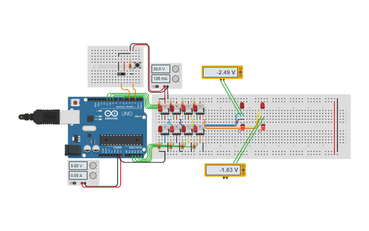Circuit design Arduino Transistor Stepper Driver - Tinkercad